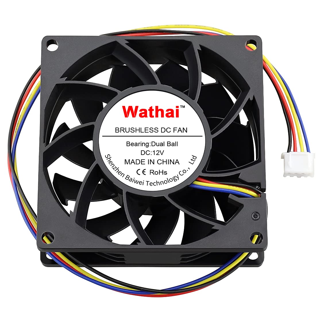 Wathai 80mm x 25mm PC Computer Case Fan PWM 12V 4Pin Fan High Static Pressure for Server Box Enclosure CPU Cooler Cooling