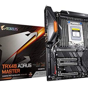 GIGABYTE TRX40 AORUS Master (sTRX AMD TRX40/Fins-Array Heatsink/16+3 Phases Infineon Digital VRM/3x PCIe 4.0x4 M.2/Intel WiFi 6/5GbE+1GbE LAN/E-ATX/AMD Motherboard)