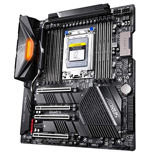 GIGABYTE TRX40 AORUS Master (sTRX AMD TRX40/Fins-Array Heatsink/16+3 Phases Infineon Digital VRM/3x PCIe 4.0x4 M.2/Intel WiFi 6/5GbE+1GbE LAN/E-ATX/AMD Motherboard)