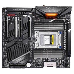 GIGABYTE TRX40 AORUS Master (sTRX AMD TRX40/Fins-Array Heatsink/16+3 Phases Infineon Digital VRM/3x PCIe 4.0x4 M.2/Intel WiFi 6/5GbE+1GbE LAN/E-ATX/AMD Motherboard)