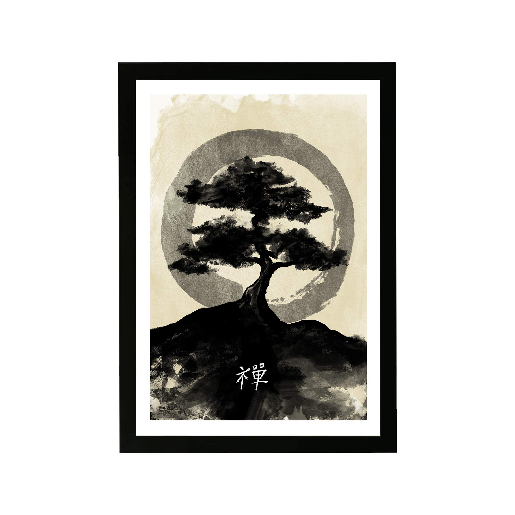 World and Countries Framed Wall Art Prints 'Ink Zen' Asian Cultures