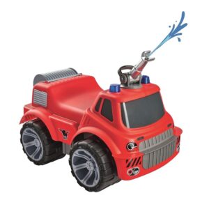 VARUN Big Spielwarenfabrik 800055815 Big Power-Worker Maxi Fire Truck Toy Car with Water Sprayer Tyres Soft Material Red for Children from 2 Years