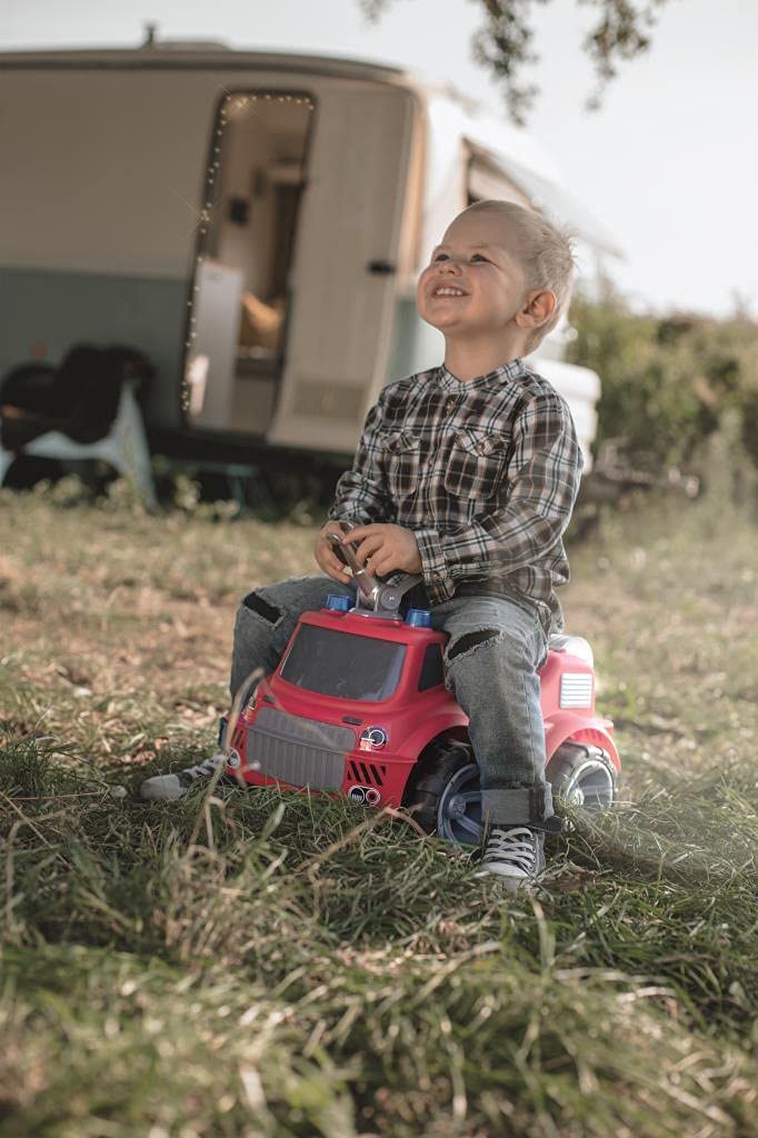 VARUN Big Spielwarenfabrik 800055815 Big Power-Worker Maxi Fire Truck Toy Car with Water Sprayer Tyres Soft Material Red for Children from 2 Years