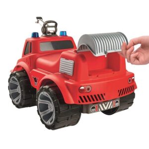 VARUN Big Spielwarenfabrik 800055815 Big Power-Worker Maxi Fire Truck Toy Car with Water Sprayer Tyres Soft Material Red for Children from 2 Years