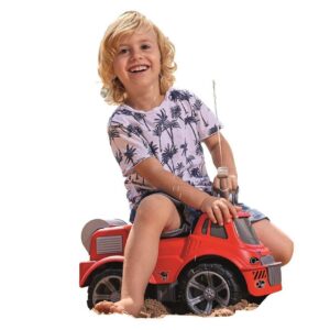 VARUN Big Spielwarenfabrik 800055815 Big Power-Worker Maxi Fire Truck Toy Car with Water Sprayer Tyres Soft Material Red for Children from 2 Years