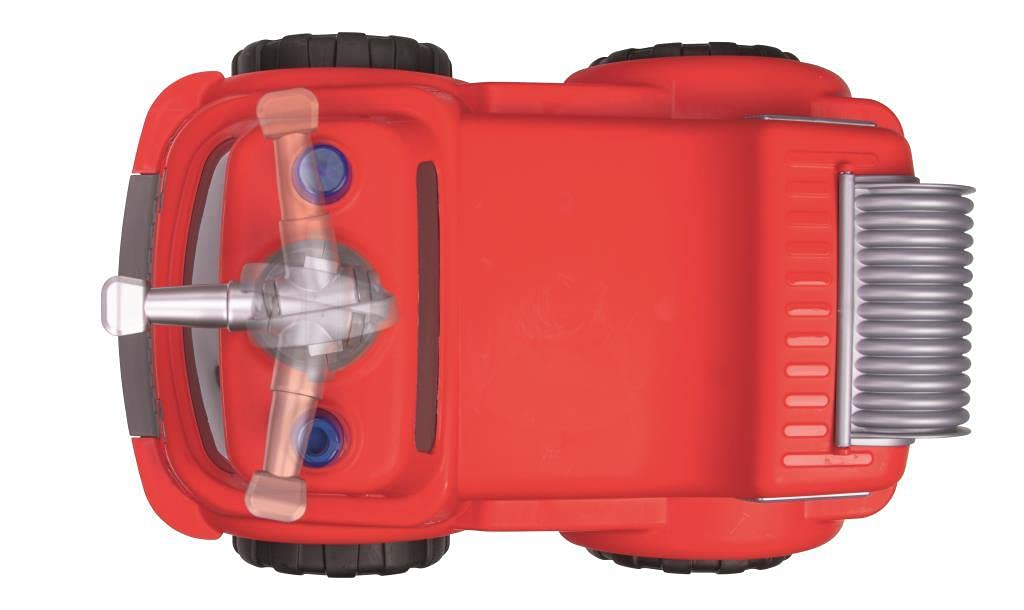 VARUN Big Spielwarenfabrik 800055815 Big Power-Worker Maxi Fire Truck Toy Car with Water Sprayer Tyres Soft Material Red for Children from 2 Years