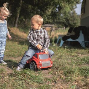 VARUN Big Spielwarenfabrik 800055815 Big Power-Worker Maxi Fire Truck Toy Car with Water Sprayer Tyres Soft Material Red for Children from 2 Years