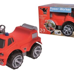 VARUN Big Spielwarenfabrik 800055815 Big Power-Worker Maxi Fire Truck Toy Car with Water Sprayer Tyres Soft Material Red for Children from 2 Years