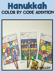 hanukkah addition color by number