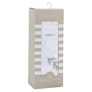 Adrienne Vittadini Bambini Jersey Cotton Pack N Play Sheet 1 Pack Green Fern Print, Sage