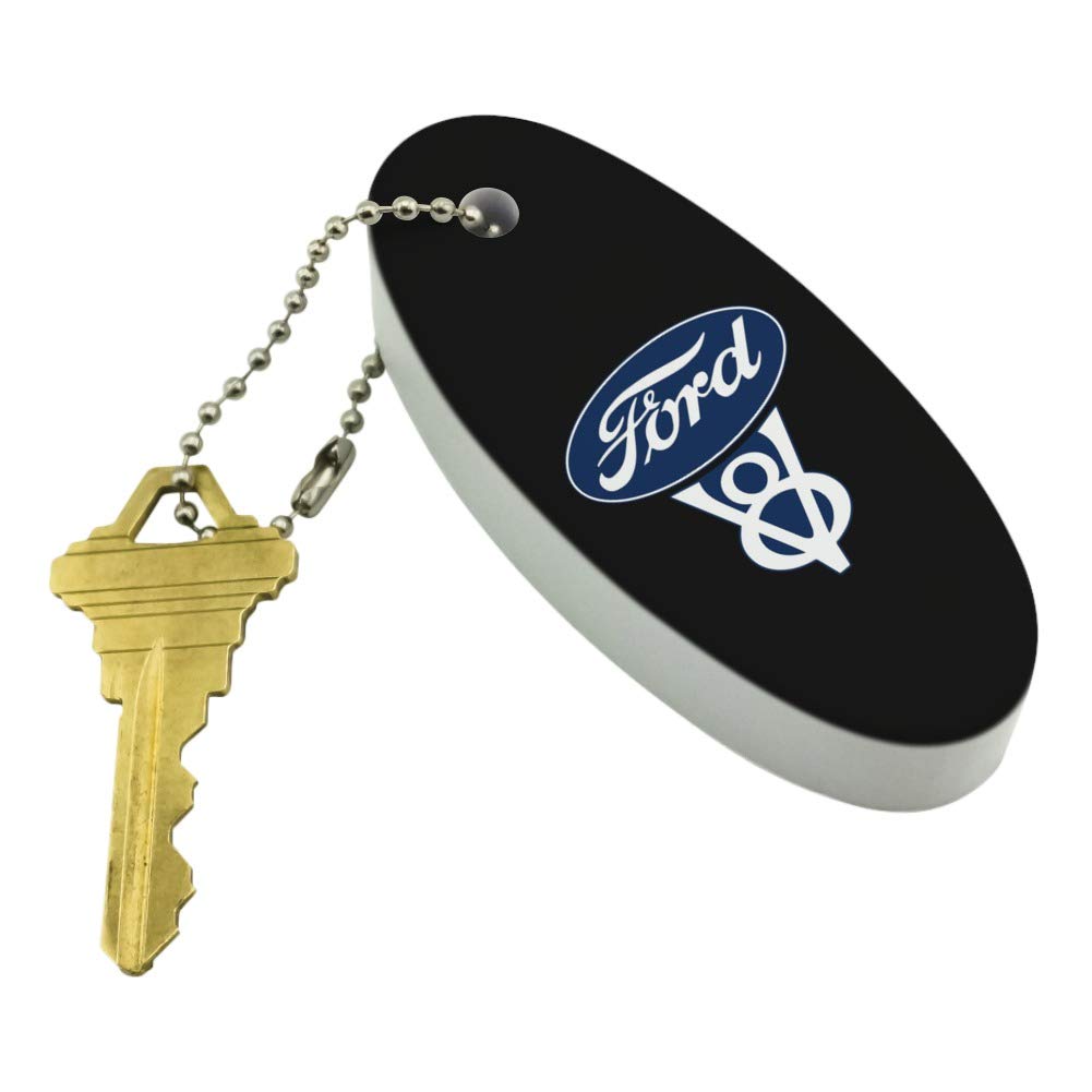 GRAPHICS & MORE Ford Vintage V8 Logo Floating Keychain Oval Foam Fishing Boat Buoy Key Float