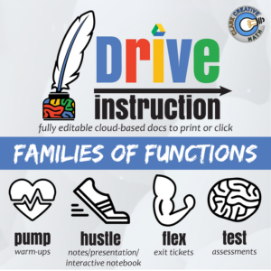 drive instruction - families of functions - editable notes/slides/test +++