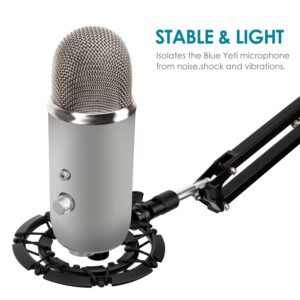 Blue Yeti Shock Mount, Alloy Shockmount Reduces Vibration Noise Matching Mic Boom Arm, Compatible for Blue Yeti and Yeti Pro Microphone by YOUSHARES