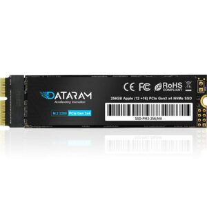 Dataram M.2 2280 256GB PCIe NVMe Gen 3.0 x4 SSD Compatible with Apple MacBook Air (2013-2017) & Pro (2013-2015), Mac Mini (2013) & Pro (2014), iMac (2013-2019)