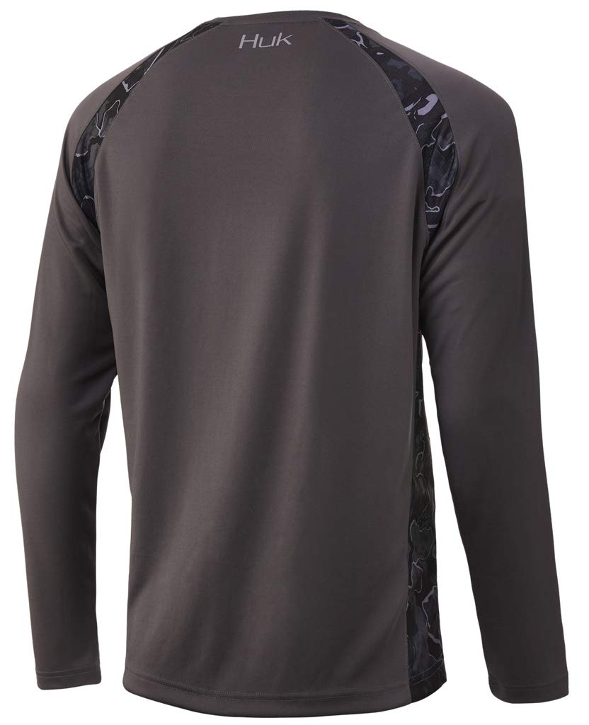 Huk Men's Strike Solid Long Sleeve Shirt | Long Sleeve Performance Fishing Shirt With +30 UPF Sun Protection & Water Repellent & Stain Resistant Material, Hannibal Bank, Small