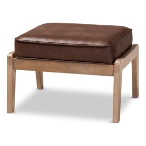 baxton studio ottomans, dark brown/antique oak