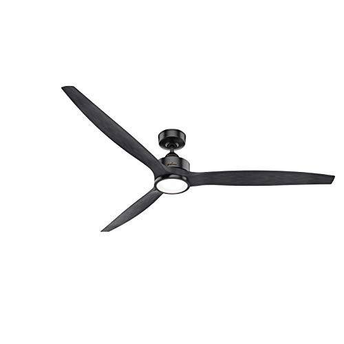 Hunter Fan Company, 50728, 72 inch Park View Matte Black Indoor / Outdoor Ceiling Fan with LED Light Kit and Handheld Remote