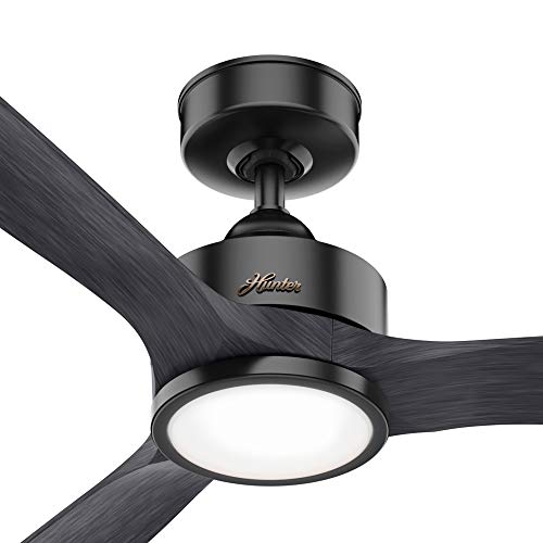 Hunter Fan Company, 50728, 72 inch Park View Matte Black Indoor / Outdoor Ceiling Fan with LED Light Kit and Handheld Remote