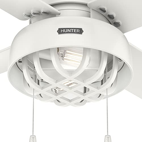 Hunter Fan Company, 50336, 52 inch Spring Mill Matte Black Indoor / Outdoor Ceiling Fan with LED Light Kit and Pull Chain