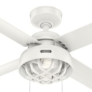 Hunter Fan Company, 50336, 52 inch Spring Mill Matte Black Indoor / Outdoor Ceiling Fan with LED Light Kit and Pull Chain