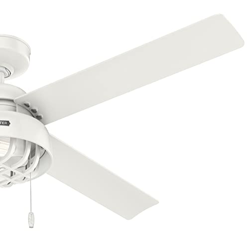 Hunter Fan Company, 50336, 52 inch Spring Mill Matte Black Indoor / Outdoor Ceiling Fan with LED Light Kit and Pull Chain