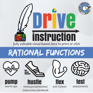 drive instruction - rational functions - editable notes / slides / test +++