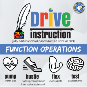 drive instruction - function operations - editable slides, notes & tests +++