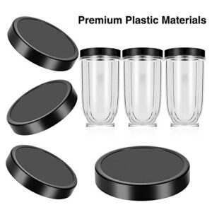 6 Pieces Black Plastic Keep Fresh Lid Parts Replacement Compatible with Magic Bullet 250W