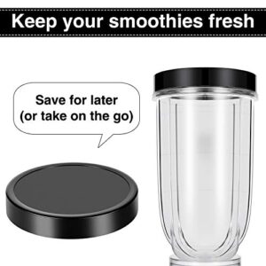 6 Pieces Black Plastic Keep Fresh Lid Parts Replacement Compatible with Magic Bullet 250W