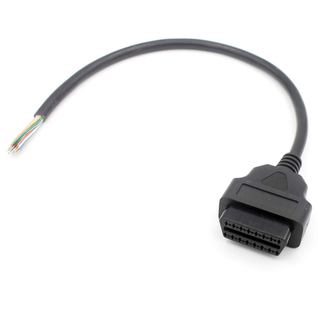 Lalomo OBD-II OBD2 16 Pin Female to to End Open Plug Wire Round Extension Connector Diagnostic Cable(1feet/0.3m)