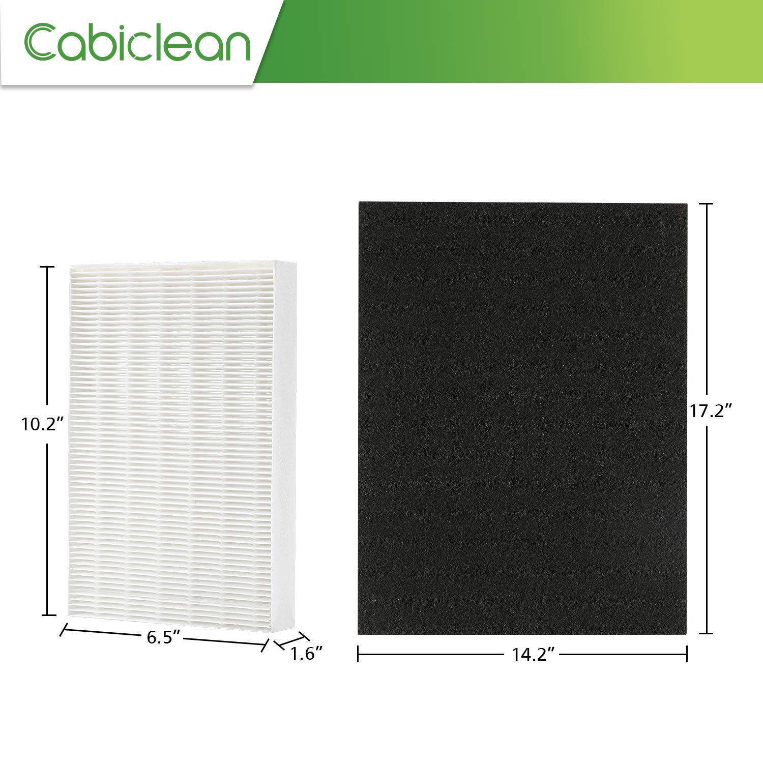 Cabiclean HEPA Filter R Compatible for HPA300 Honeywell Air Purifier Filters - Honeywell R Filter 6 Pack with 8 Pack Precut Activated Charcoal Pre Filters for Honeywell HPA300 & HRF-R3, HRF-R2, HRF-R1