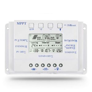 isunergy solar charge controller 30a intelligent solar panel battery voltage charge regulator 12v/24v auto work with lcd display for off grid battery charging