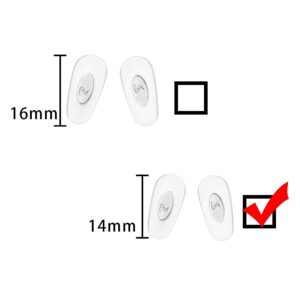 HiCycle2 Replacement Push-in Nose Pads14mm for RB6335 Glasses Repair Kits Small Size Bonus Lens Cloth (Silver 14mm)