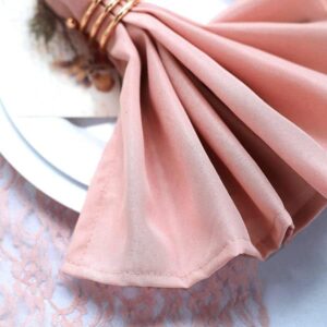 TABLECLOTHSFACTORY Pack of 5 Premium Dusty Rose 20" x 20" Washable Polyester Napkins Great for Wedding Party Restaurant Dinner Parties