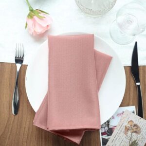 TABLECLOTHSFACTORY Pack of 5 Premium Dusty Rose 20" x 20" Washable Polyester Napkins Great for Wedding Party Restaurant Dinner Parties