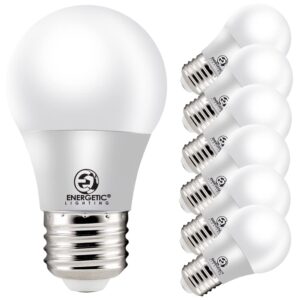 energetic a15 refrigerator bulbs 40 watts equivalent (5.5w), led appliance dimmable light bulbs, daylight 5000k, e26 base, ul listed, 6 packs