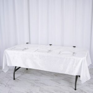 tableclothsfactory 60 x 102 inch white rectangle tablecloth - premium velvet table cloth for wedding, party, banquet, and events