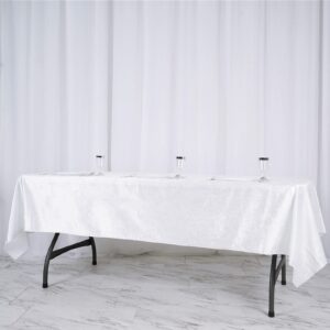 Tableclothsfactory 60 x 102 Inch White Rectangle Tablecloth - Premium Velvet Table Cloth for Wedding, Party, Banquet, and Events