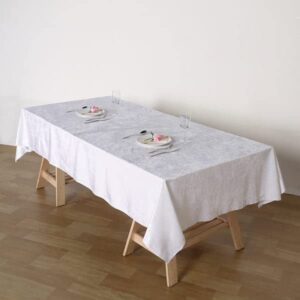 Tableclothsfactory 60 x 102 Inch White Rectangle Tablecloth - Premium Velvet Table Cloth for Wedding, Party, Banquet, and Events