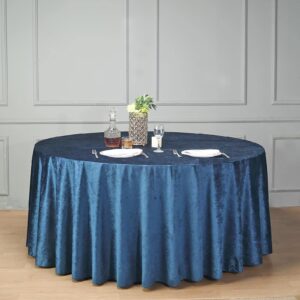 tableclothsfactory 120 inch navy blue round tablecloth - premium velvet table cloth for wedding, party, banquet, and events