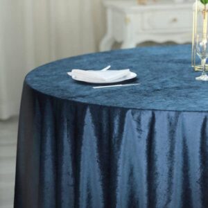 Tableclothsfactory 120 Inch Navy Blue Round Tablecloth - Premium Velvet Table Cloth for Wedding, Party, Banquet, and Events