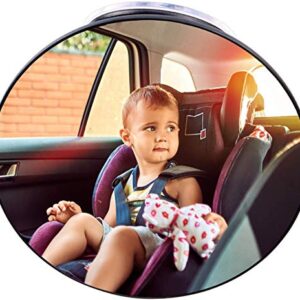 Baby Car Mirror Suction Cup, Baby Mirror for Car Rear Facing Seat Infant Adjustable Forward Facing Baby Rear View Mirror, Back Seat Infant Car Mirror Rearview Mirror for Cars without Headrest