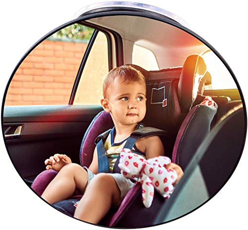 Baby Car Mirror Suction Cup, Baby Mirror for Car Rear Facing Seat Infant Adjustable Forward Facing Baby Rear View Mirror, Back Seat Infant Car Mirror Rearview Mirror for Cars without Headrest