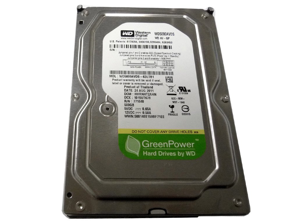 Western Digital WD5000AVDS 500GB 5400RPM 32MB Cache SATA 3.0Gb/s 3.5inch Internal Hard Drive (for Desktop PC, Surveillance Storage) (Renewed)