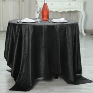 Tableclothsfactory 72"x 72" Black Premium Velvet Square Table Overlay Square Tablecloth Cover for Wedding Party Event Banquet