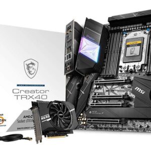 MSI Creator TRX40 Motherboard (AMD sTRX4, PCIe Gen4, M.2, USB3.2 Gen2x2, DDR4, 10G LAN, Wi-Fi 6, eATX)