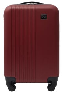 travelers club cosmo hardside spinner luggage, rhubarb red, carry-on 20-inch