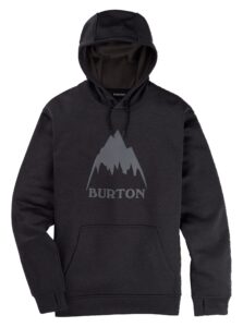 burton mens oak pullover, true black heather new, large