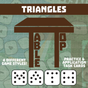 tabletop math -- triangles -- game-based small group practice