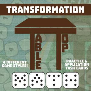 tabletop math -- transformations -- game-based small group practice